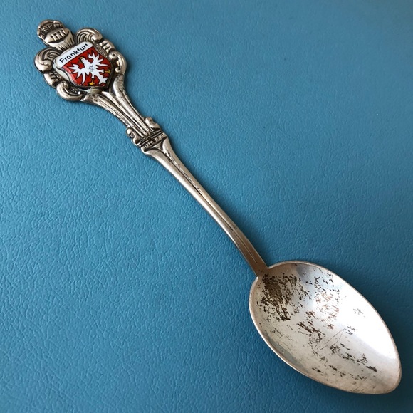 Dining | 80 Silver Enamel Frankfurt Germany Souvenir Salt Spoon | Poshmark